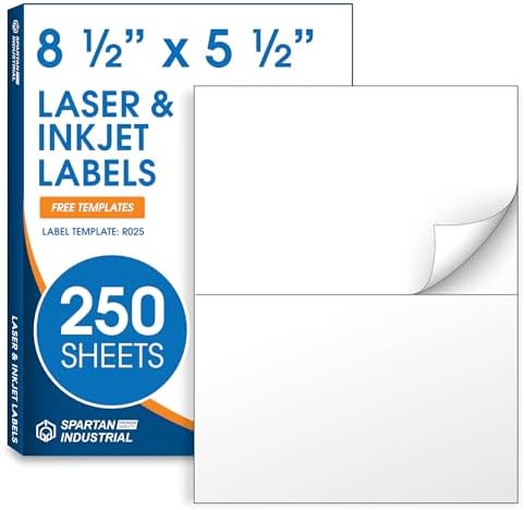 Amazon.com : 8.5" X 5.5" Printable Half-Sheet Shipping Labels ...