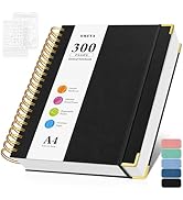 Amazon.com : Bullet Dotted Journal Spiral Notebook, 300 Pages Leather ...