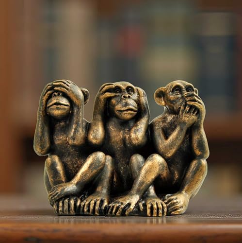 Amazon.com: PlentifulHome 3 Wise Monkeys Statue - Hear No Evil, See No ...