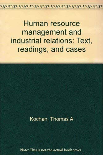 Amazon.com: Human resource management and industrial relations: Text, readings, and cases ...