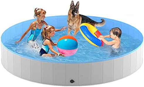 Amazon.com: Foldable Dog Pet Pool Small Portable PVC Swimming Pool 24 x ...