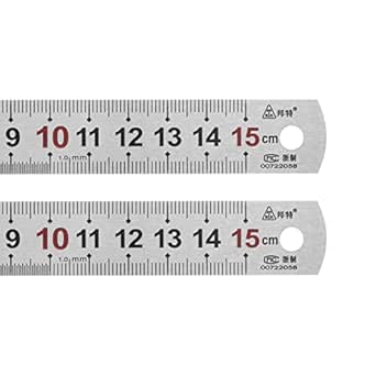 HARFINGTON 2pcs Stainless Steel Ruler 6-inch/15cm Metal Rulers 0.75 ...