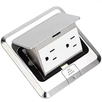 Pop up Floor Outlet Kit Waterproof Electrical Outlet Cover Box ...
