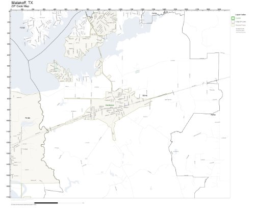 ZIP Code Wall Map of Malakoff, TX ZIP Code Map Laminated: Amazon.com ...