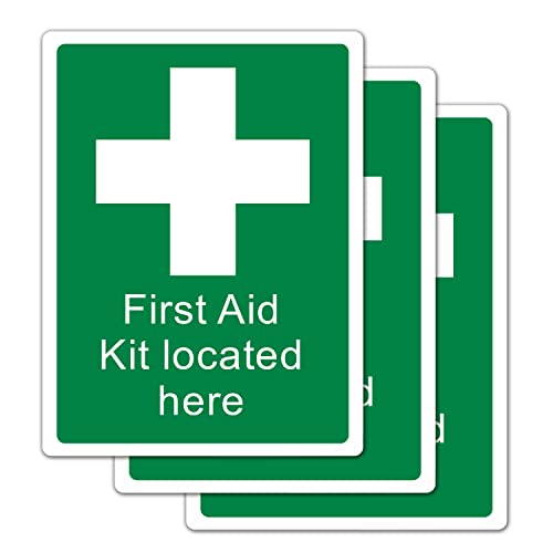 stick4safety First Aid Signs [Pack of 3], First Aid Kit Sticker Safety ...
