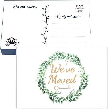 Amazon.com: RXBC2011 50 We've Moved Postcards Green Leaf Moving ...