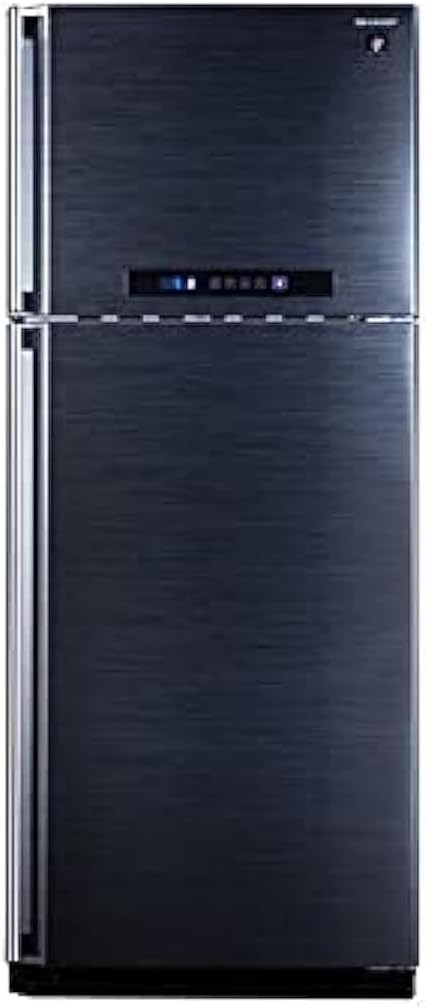 Sharp SJ-GV58A(BK) Refrigerator Inverter with 2 Glass Black Door and ...
