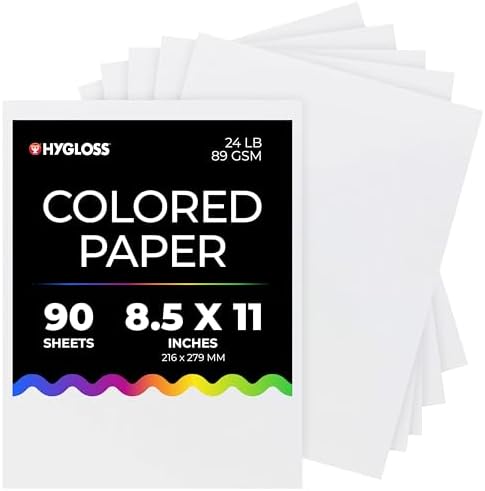 Amazon.com : Hygloss White Paper - 24 lb, 89 GSM, Acid-Free, Fade ...