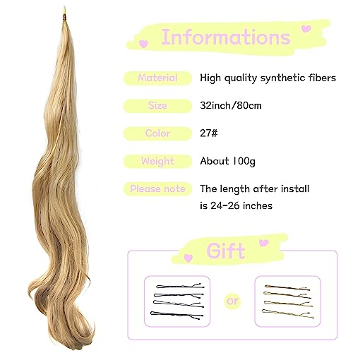 Flexible Wrap Around Ponytail 32 Inch Long Hair Extension Wavy ...