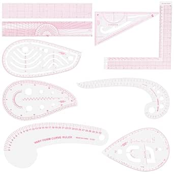 Amazon.com: TIESOME Clear Metric Sewing Ruler Set, 9 Pcs French Curve ...