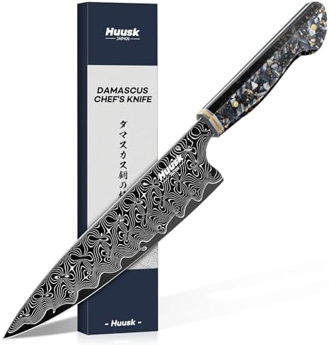 Amazon.com: Huusk Damascus Chef Knife 8 Inch, Super Sharp Damascus VG ...