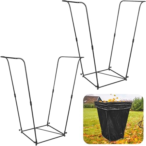 2PC Metal Trash Bag Holder - Garbage Bag Holder Frame Holds 30-45 ...