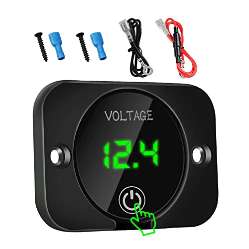 QOXEZY Car LED Voltmeter Motorcycle DC 12V 24W Digital Voltmeter LED ...