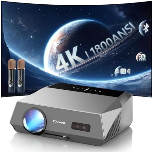 Amazon.com: Daylight Projector Auto Focus 4K, 1800 ANSI Bright HD LED ...