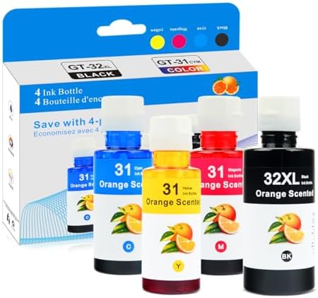 Amazon.com: 31 32XL Ink Bottle 4-Pack Compatible for HP Smart Tank Plus ...