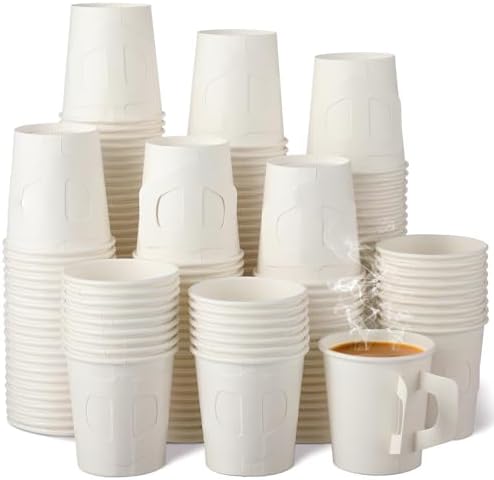 Funtery 200 Count Disposable Tea Cups Paper Tea Cups with Wide Comfort ...