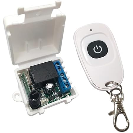 SiSAH 1 Way 12 Volt Remote Control Switch with 1 Key White Remote ...