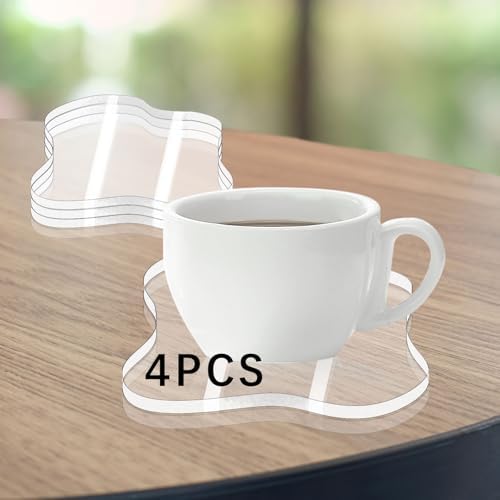 Amazon.com: 2 Packs Acrylic Coaster, Transparent Coaster for Desk ...