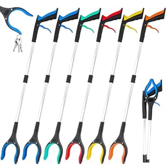 6 Pack Grabber Reacher Tool for Elderly, 32" Foldable Pick up Stick ...