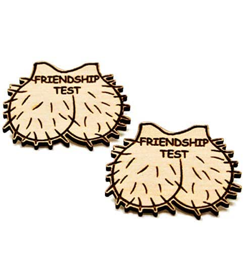 Amazon.com: Bestie Testes Friendship Test Pin Set | Funny Testicle Gag ...