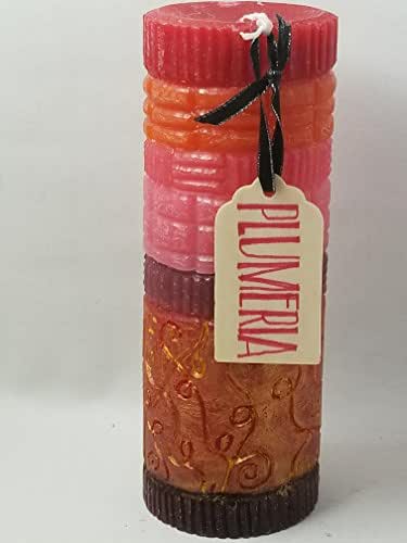Amazon.com: Carved Multi Color Decorative Pillar Candle Scented With ...