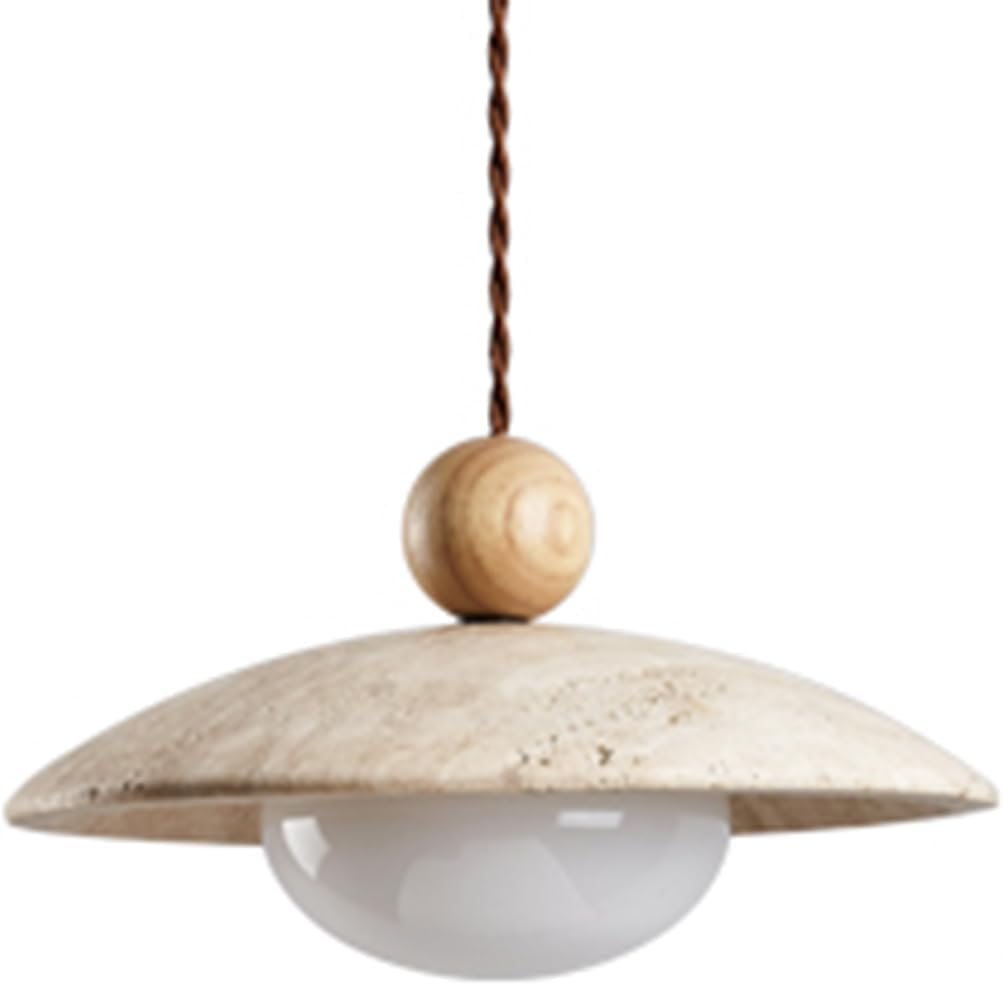 PeiyuLight Nordic Style Natural Travertine Pendant Light - Elegant Semi ...