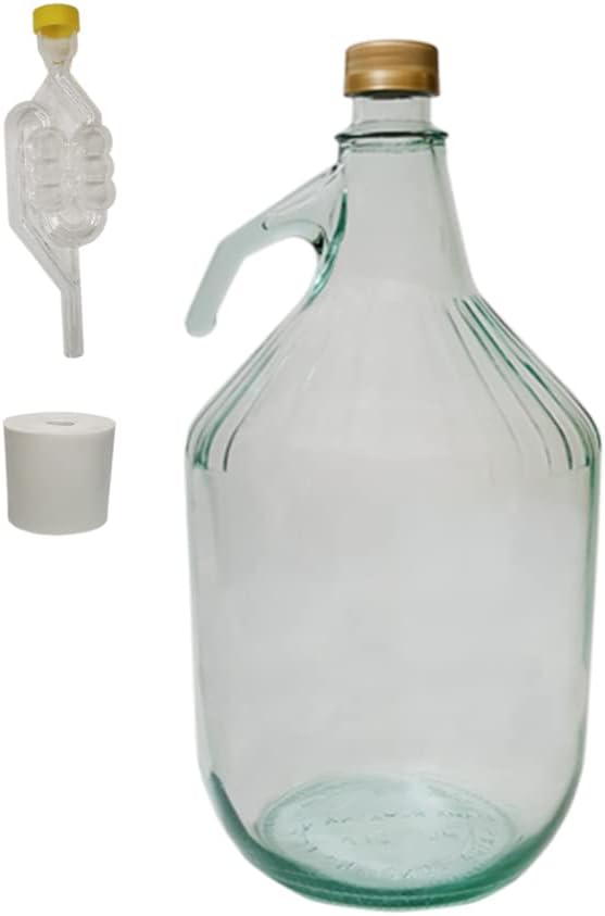 DIAH DO IT AT HOME 5L Glass Demijohn with Screw Cap and Airlock and ...