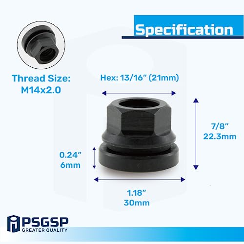 Snapklik.com : PSGSP Black M14x2 Wheel Lug Nuts 16pcs For 99-02 Ford ...