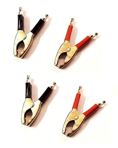 ESPtronics 2 Pair Battery Clip Heavy Duty Crocodile Clips for Battery ...