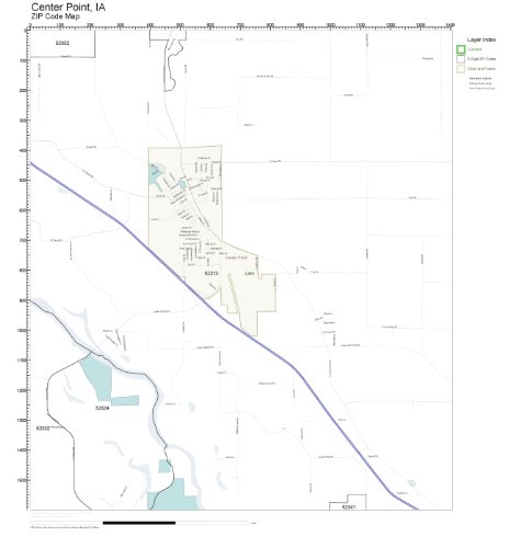 ZIP Code Wall Map of Center Point, IA ZIP Code Map Laminated: Amazon ...