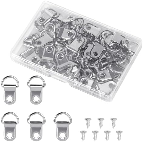 40pcs D Ring Hangers, Single Hole D Ring with 40pcs Screws Heavy Duty D ...