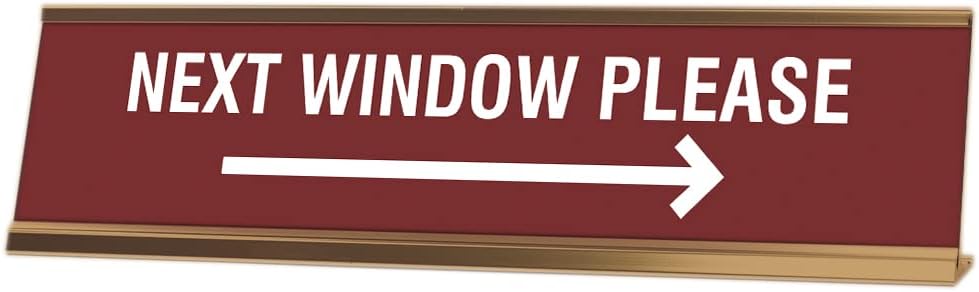 Amazon.com : Signs ByLITA Next Window Please, Right Arrow, RoseGold ...