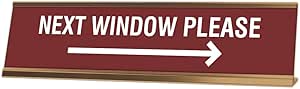Amazon.com : Signs ByLITA Next Window Please, Right Arrow, RoseGold ...