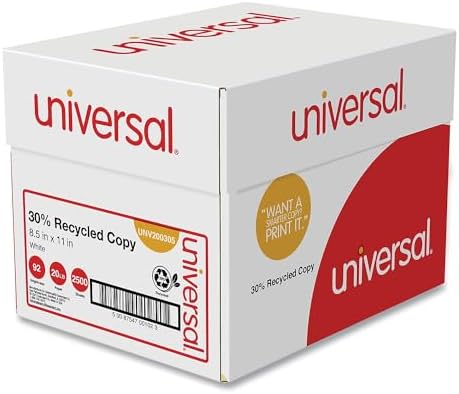 Amazon.com : Universal 30% Recycled Copy Paper, 92 Bright, 20 lb., 8.5 ...