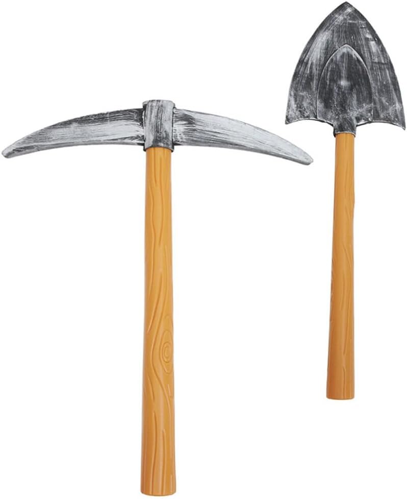 Amazon.com: PRETYZOOM Pickaxe Spade Toy 2pcs Dwarf Pickaxe Spade ...