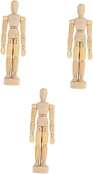 Amazon.com: TOYANDONA Posable Drawing Figure 3 Pcs 3D Mini Ornaments ...