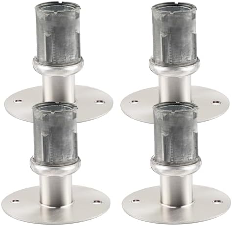 uxcell Adjustable Table Legs, 3.6" Stainless Steel Feet Fit for 1-1/2 ...