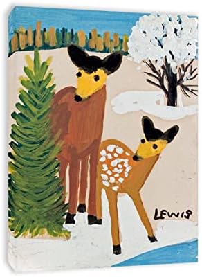 Corned.Two Deers'By Maud Lewis Famous Paintings Stampa su tela Poster e ...