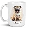 Amazon.com: Customized Name Pug Dog Coffee Mugs, Happy Pug Dog Lovers ...