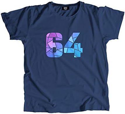 CITY POSTERS PLUS 64 Number Men Unisex T-Shirt (Navy Blue, Small ...