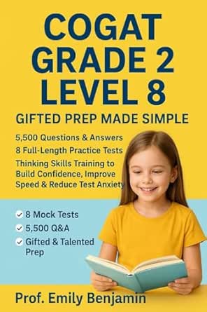 COGAT GRADE 2 LEVEL 8 GIFTED PREP MADE SIMPLE: 5,500 Questions and ...