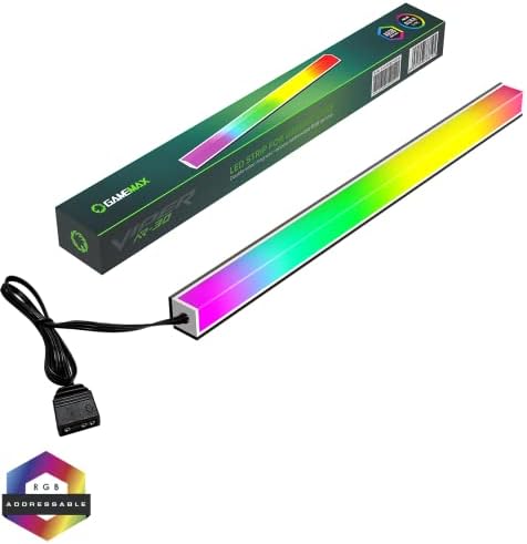 GameMax 30cm Addressable RGB LED Strip For PC Gaming Cases, 30 LEDs ...