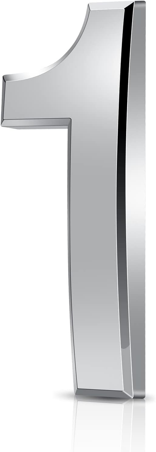 3'' Chrome Effect Door Numbers 0-99 Stick On Door Number House Numbers ...