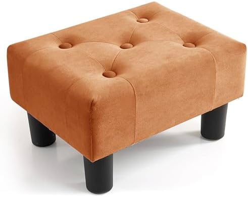 Amazon.com: Poofzy Small Foot Stool Ottoman, Velvet Ottoman Foot Rest ...