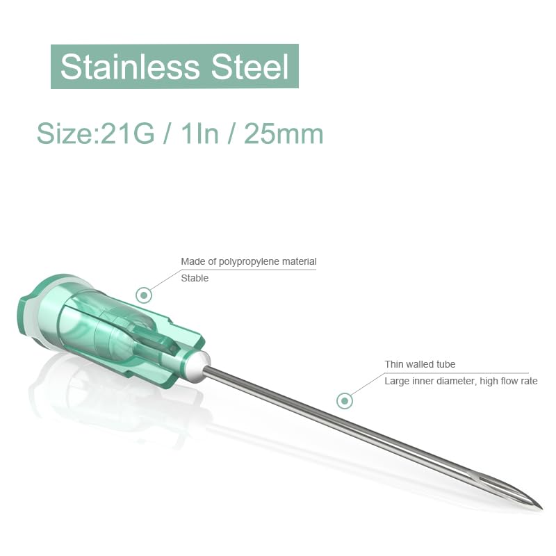 Snapklik.com : Himeland 21 Gauge 1 Inch Syringe Needles