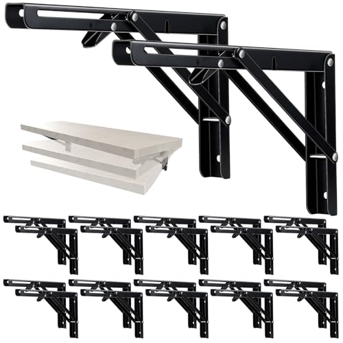 Amazon: 20 Pcs Black Sturdy Folding Table Brackets Collapsible Shelf ...