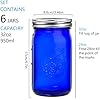 Amazon.com: eleganttime Blue Mason Jars Wide Mouth,6 Pack Cobalt Blue ...