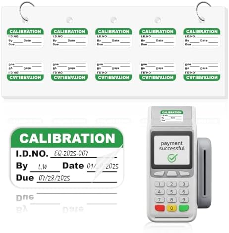 300 PCS Self Laminating Calibration Labels with Clear Flap Green ...