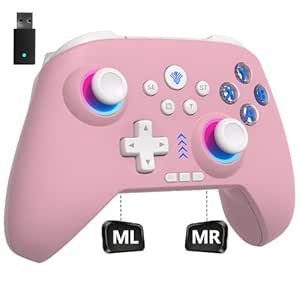 Amazon.com: 2.4G Wireless PC Controller with RGB Lighting/Programming ...