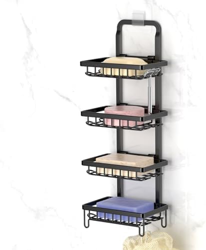 Amazon.com: Soap Bar Holder for Shower Wall, 4 tier Drill-Free Shampoo ...